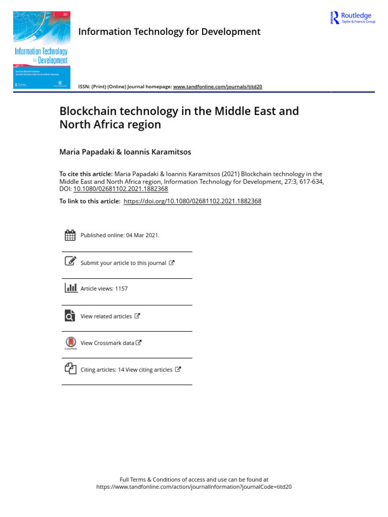 Blockchain Technology in The Middle East and North Africa Region | PDF ...