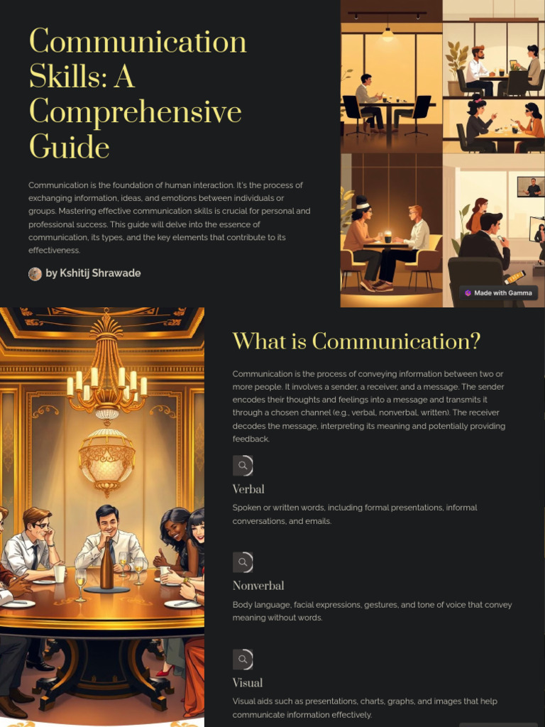 Communication Skills A Comprehensive Guide | PDF