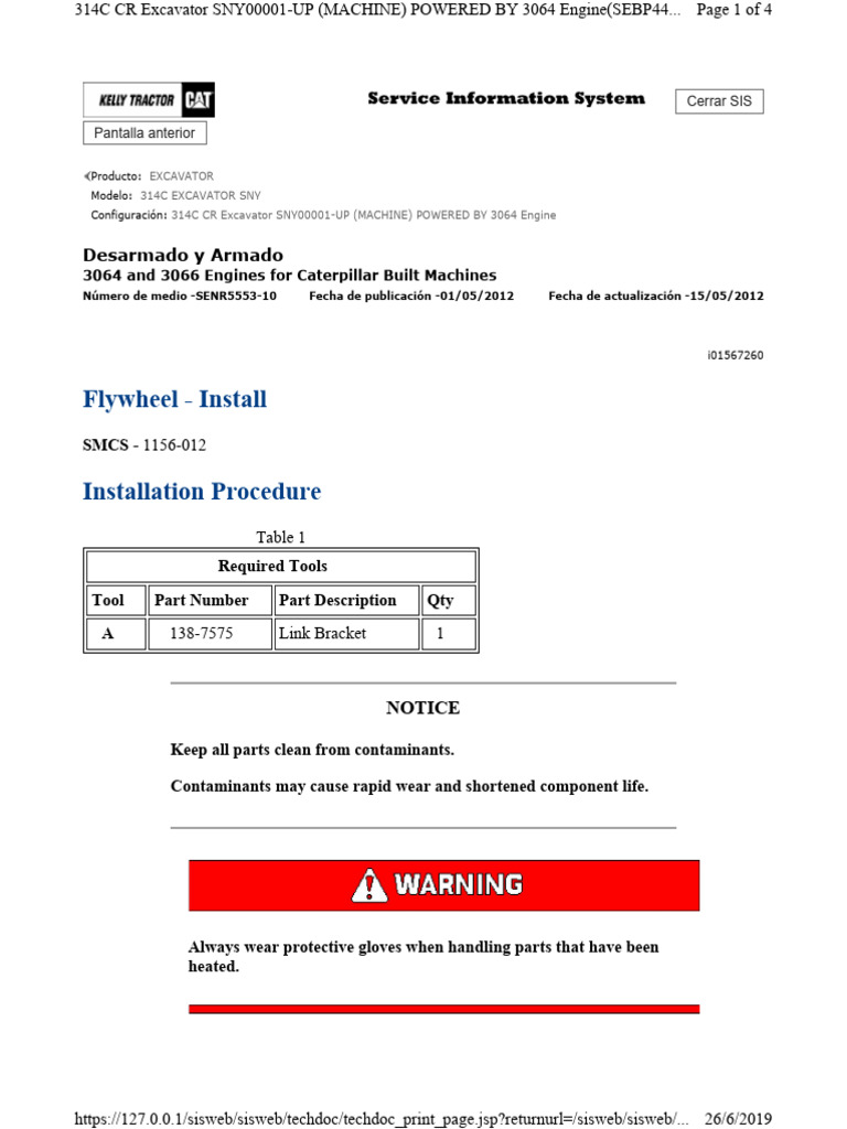 3064 3066 Flywheel - Install | PDF | Mechanical Engineering | Manufactured Goods