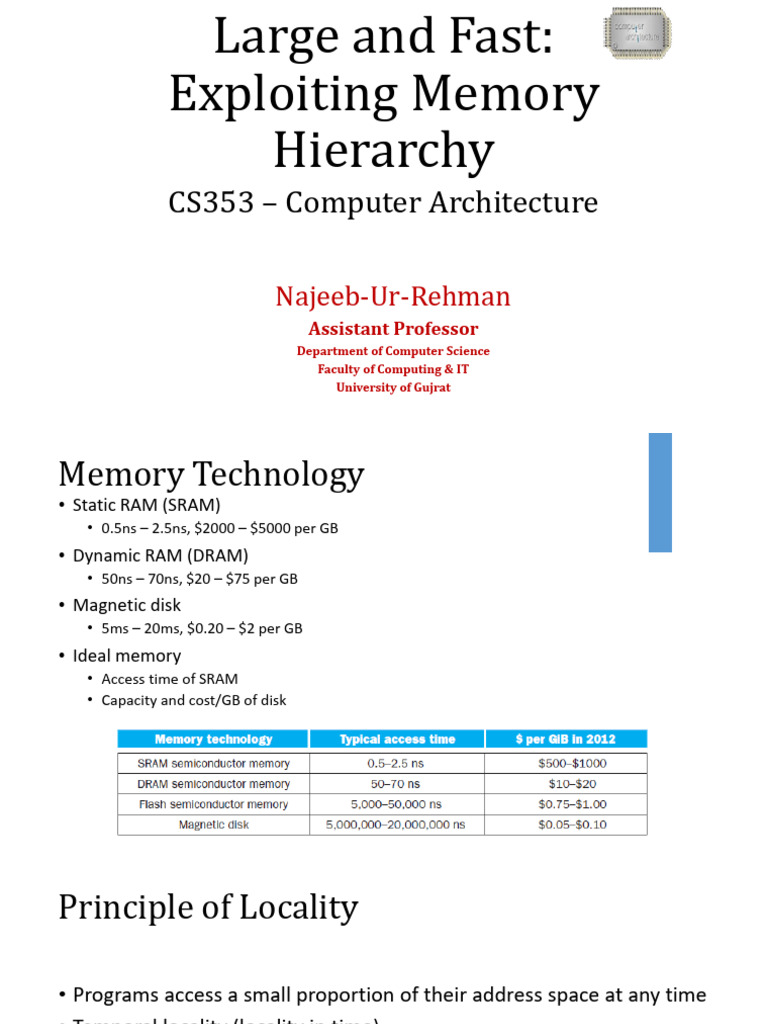 13 - Large and Fast Exploiting Memory Hierarchy Final | PDF | Cpu Cache | Cache (Computing)