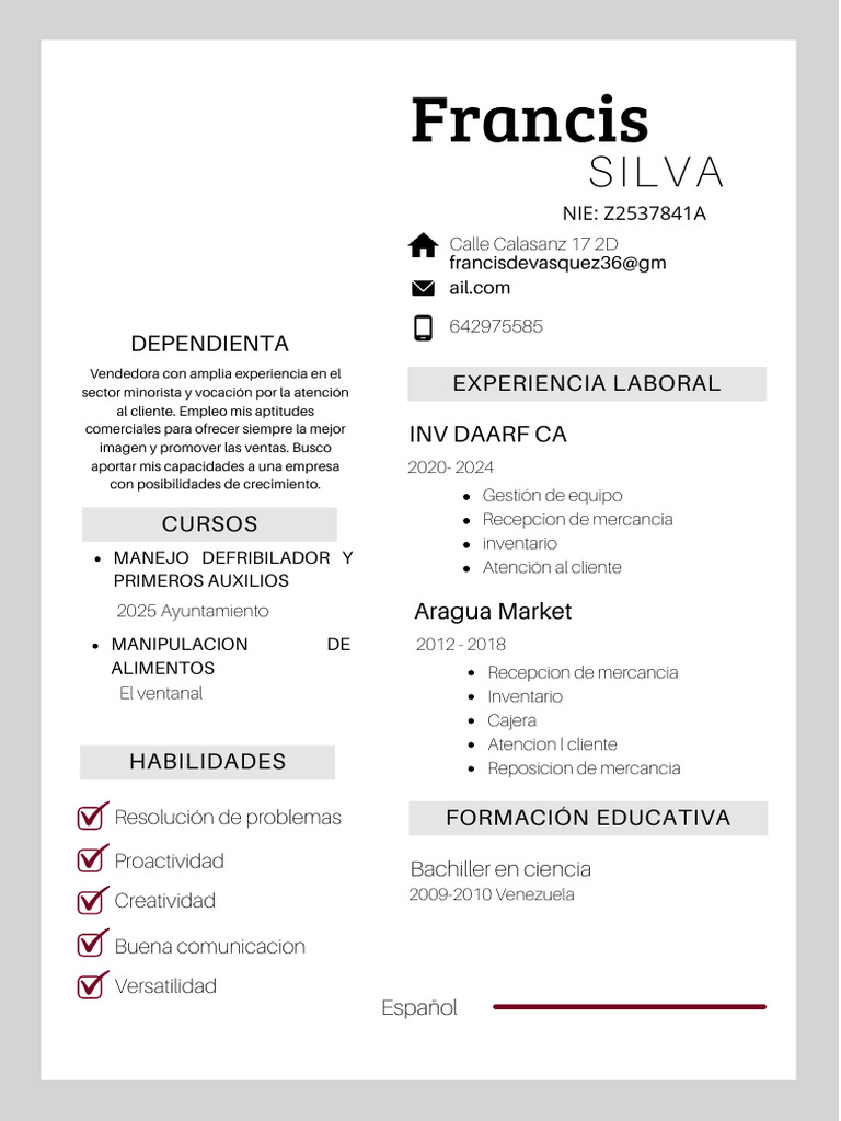 Curriculum Curriculo CV Academico Profesional Simble Marco Marketing ...