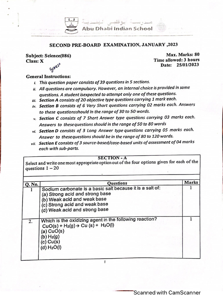 Adis 2nd Pre-Board Question Paper | PDF