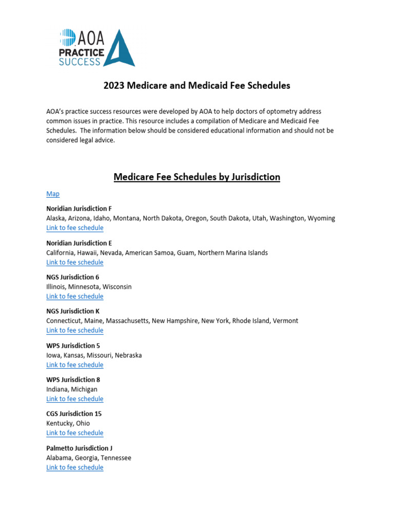Practice Sucess Fee Schedules | PDF | Medicaid | Economy Of The United ...