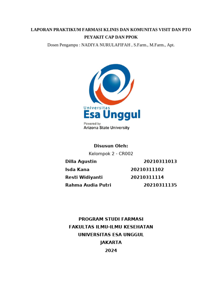 Praktikum Farmasi: CAP dan PPOK | PDF