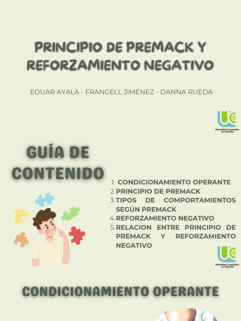 Principio de Premack y Reforzamiento Negattivo | PDF | Reforzamiento ...