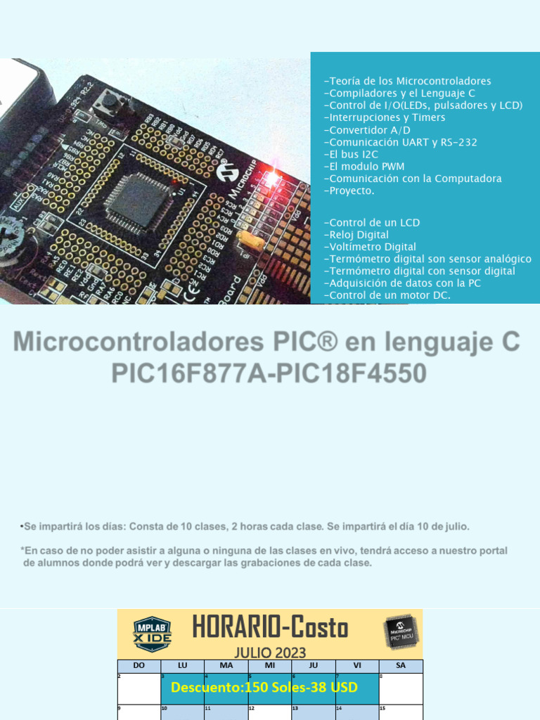 Temario Curso PIC16-PIC18 2023 | PDF | Microcontrolador | Clases de computadoras