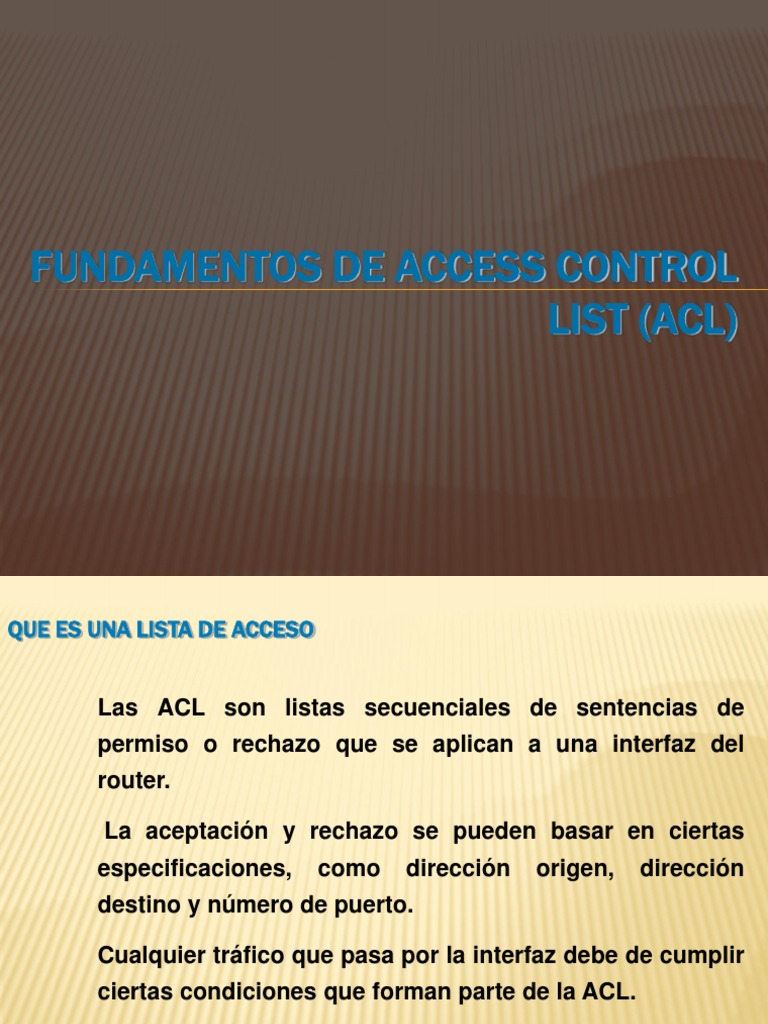 Fundamentos ACL | PDF | Dirección IP | Enrutador (Computación)