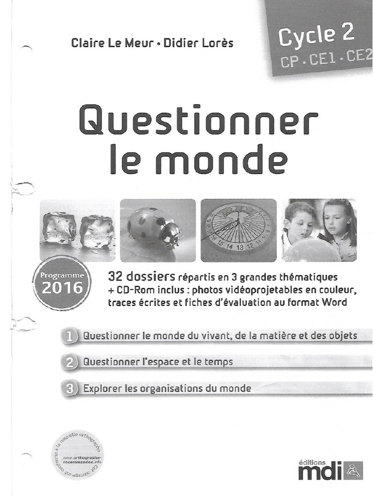 Mdi Questionner Le Monde Cycle 2 Part1 Dossier 1 14 PDF Free | PDF