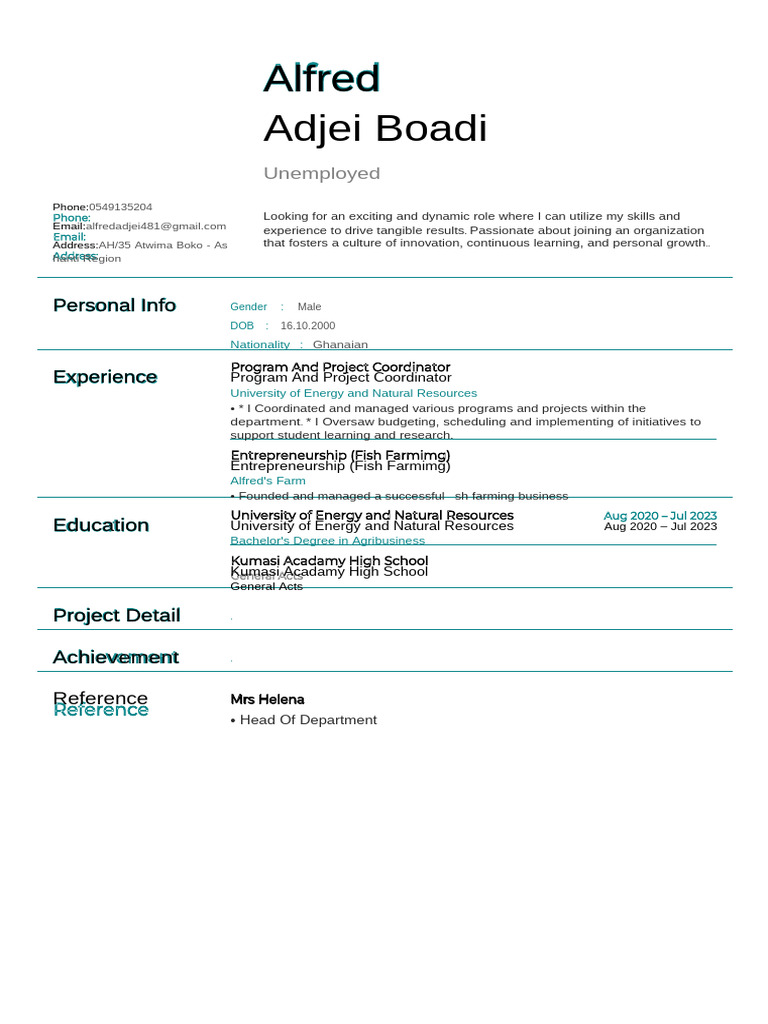 Alfred Resume 550 | PDF