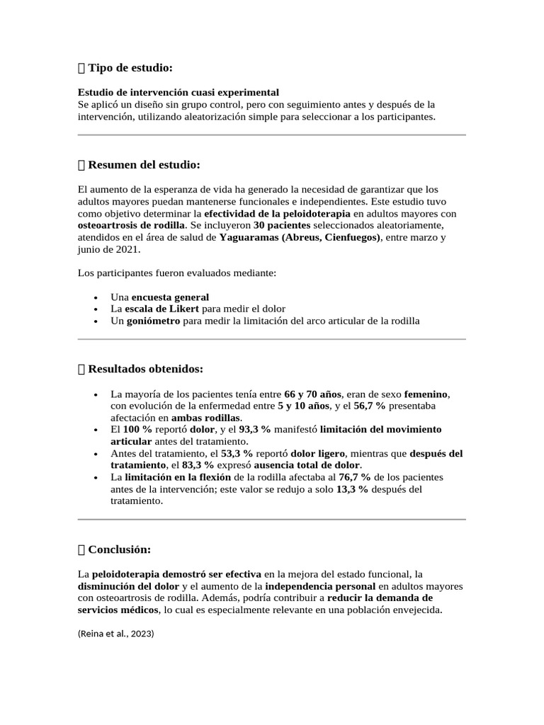 Links Peloides | PDF | Osteoartritis | Rodilla
