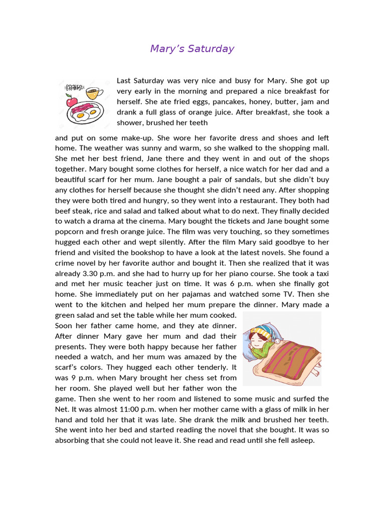 Reading Comprehension Past Simple | PDF | Foods | Cuisine