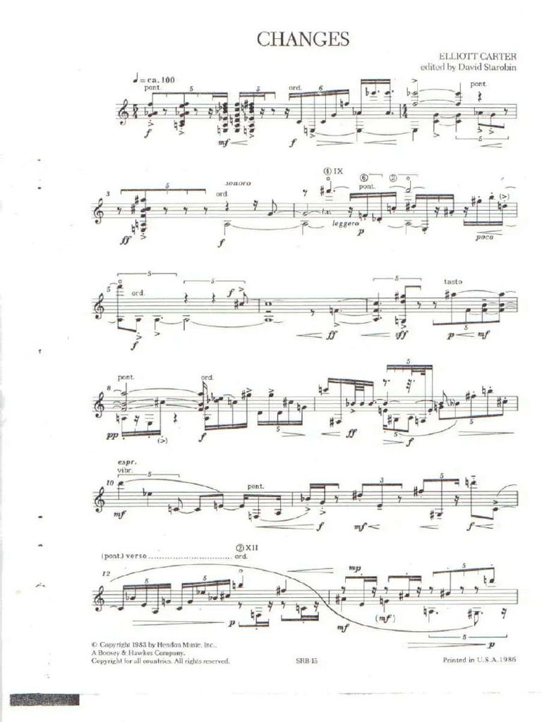 Changes - Elliot Carter | PDF