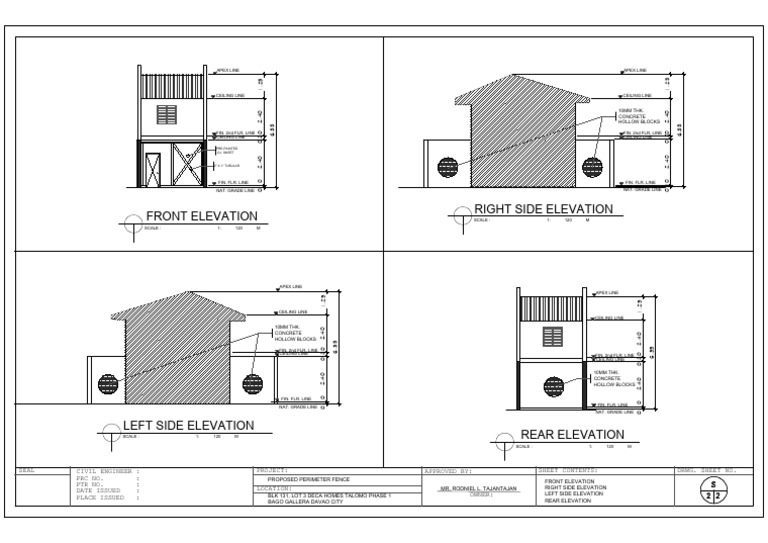 Proposed Perimeter Fence Elevations | PDF | Architectural Elements ...