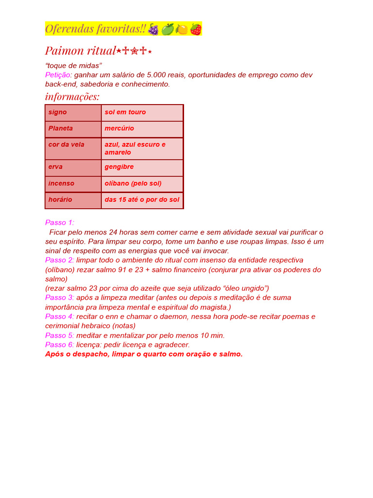 Cópia de Paimon Ritual | PDF