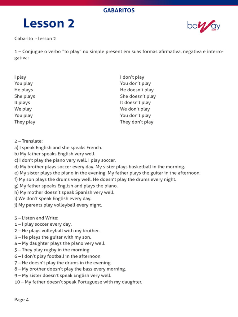 F Gabaritos Speaking Shadowing 2 | PDF | Musical Instruments