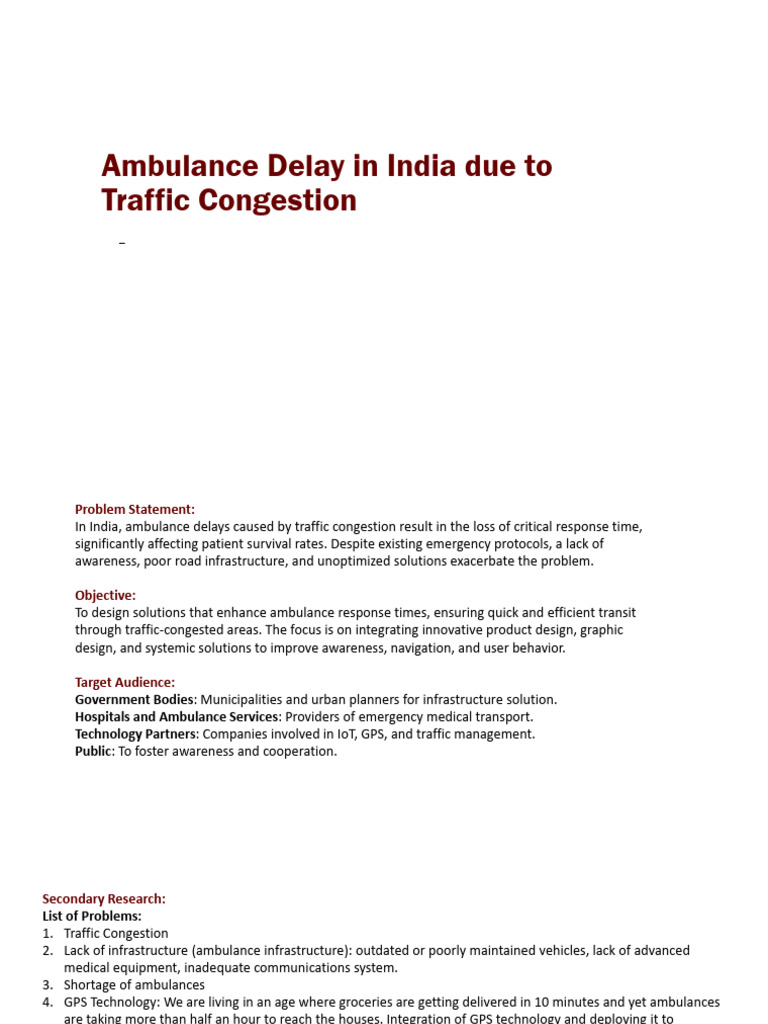 Ambulance Response Time Solutions in India | PDF | Internet Of Things ...
