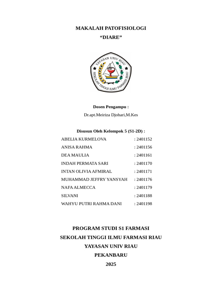 Patofisiologi Diare: Penyebab dan Mekanisme | PDF