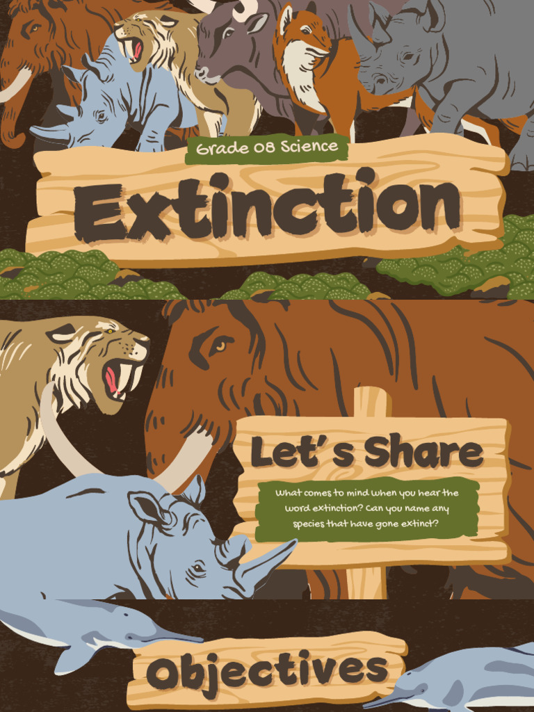 Extinction NGSS Science Educational Presentation in Brown and Green ...