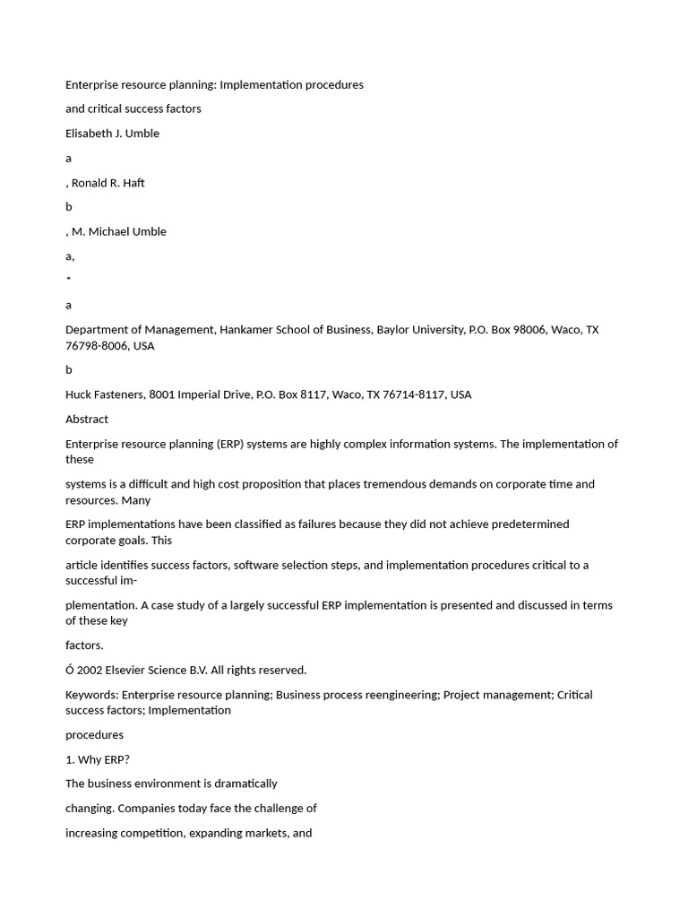 Why New Erp Implementation Fails | PDF | Enterprise Resource Planning | Project Management