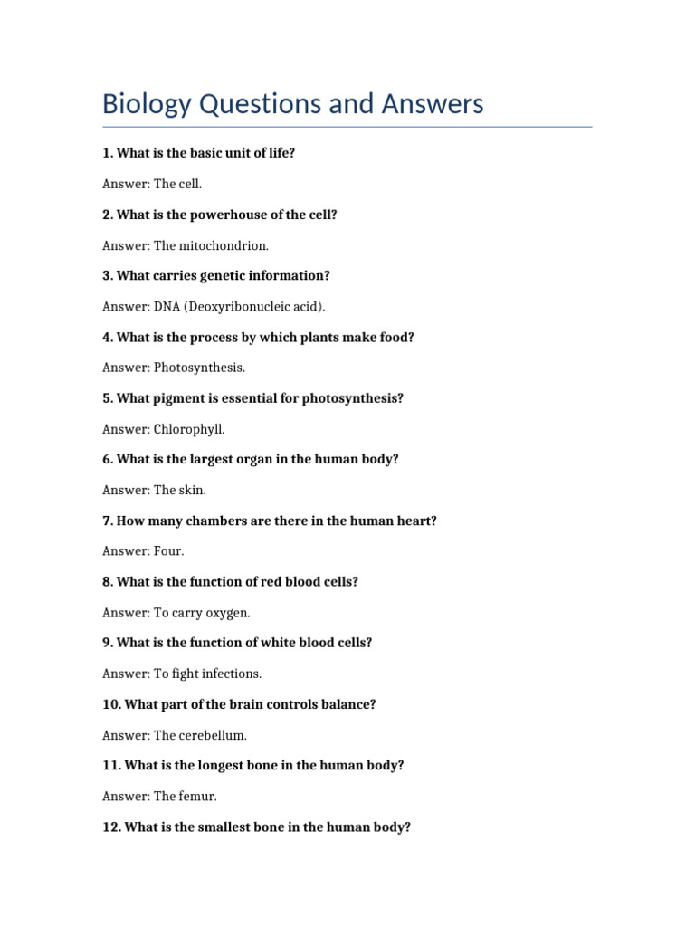 Essential Biology Q&A Guide | PDF | Gene | Evolution
