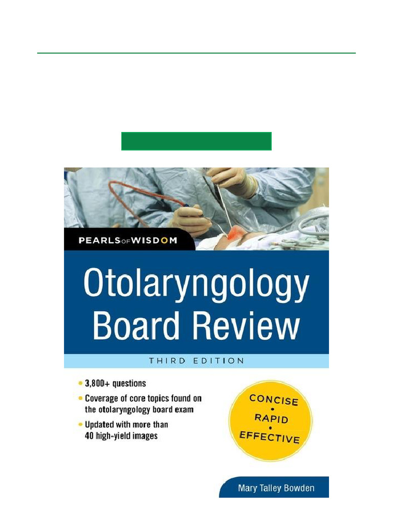 Otolaryngology Board Review Pearls of Wisdom 3rd Edition Scribd ...