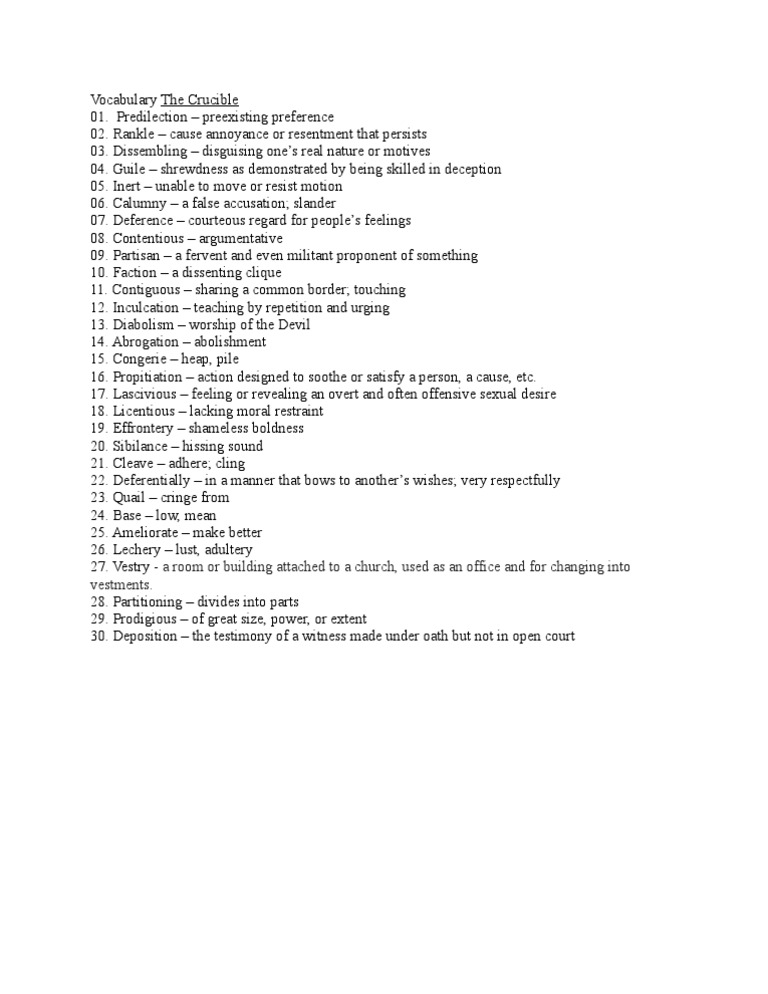Crucible Vocab | PDF