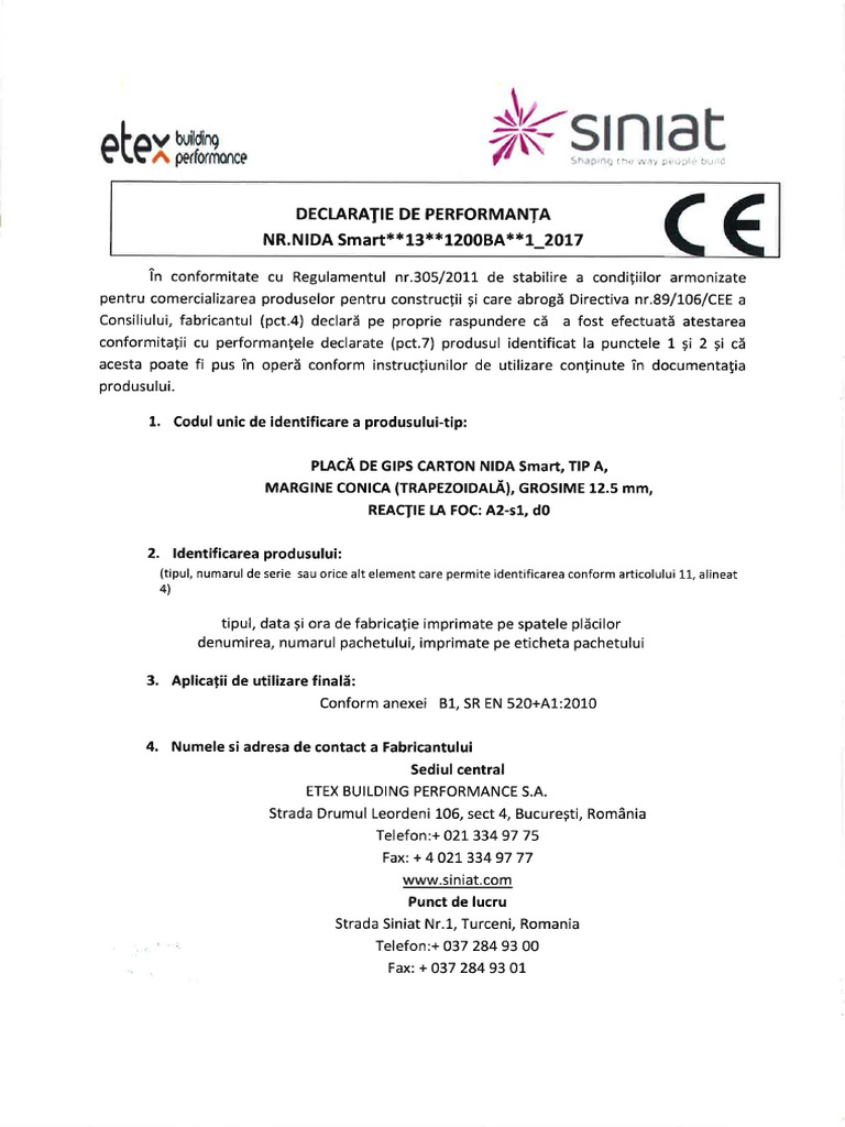 Siniat: Placa Rigips | PDF