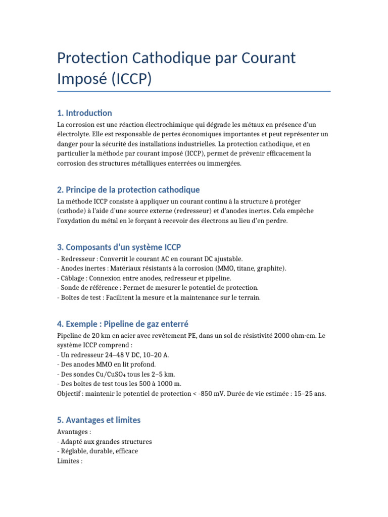 Protection Cathodique ICCP des Pipelines | PDF