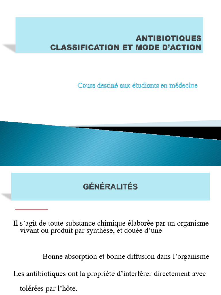 Classification des Antibiotiques | PDF | Pénicilline | Microbiologie