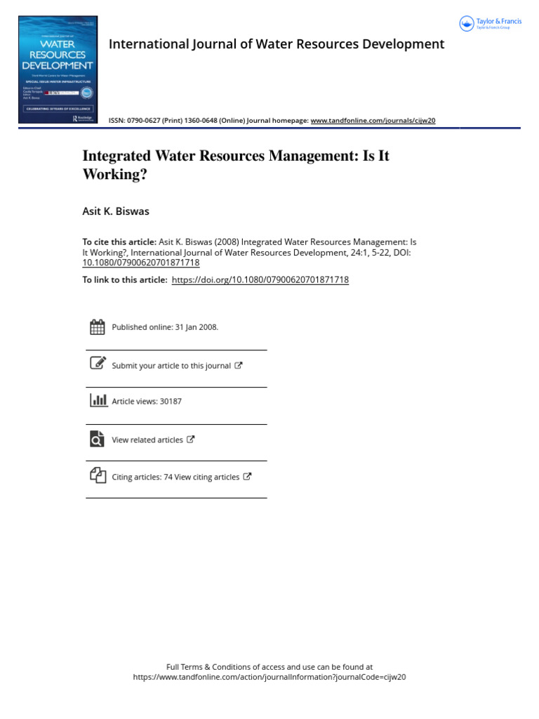 9 - Integrated Water Resources Management Is It Working | PDF | Water ...