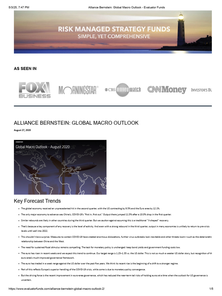 Alliance Bernstein - Global Macro Outlook - Evaluator Funds | PDF ...