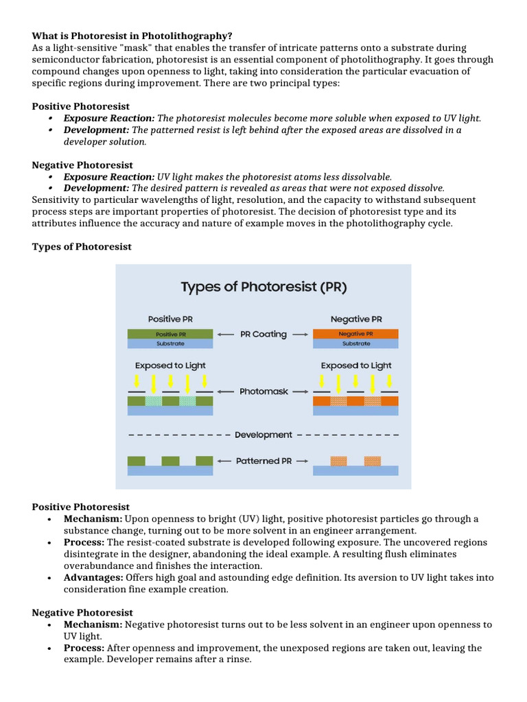 Photoresist in Photolithography | PDF | Photolithography | Physical ...