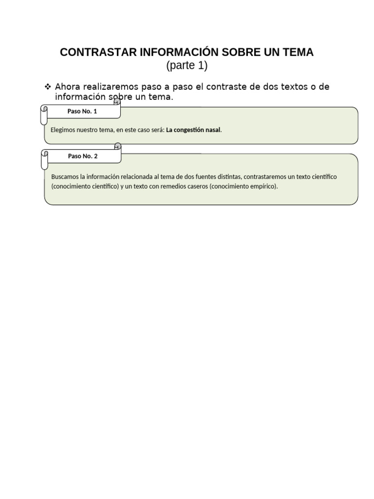 Contrastar Información Sobre Un Tema | PDF