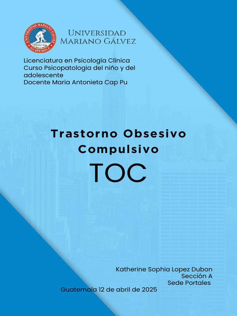 Trastorno Obsesivo Compulsivo | PDF | Desorden obsesivo compulsivo | Trastorno mental