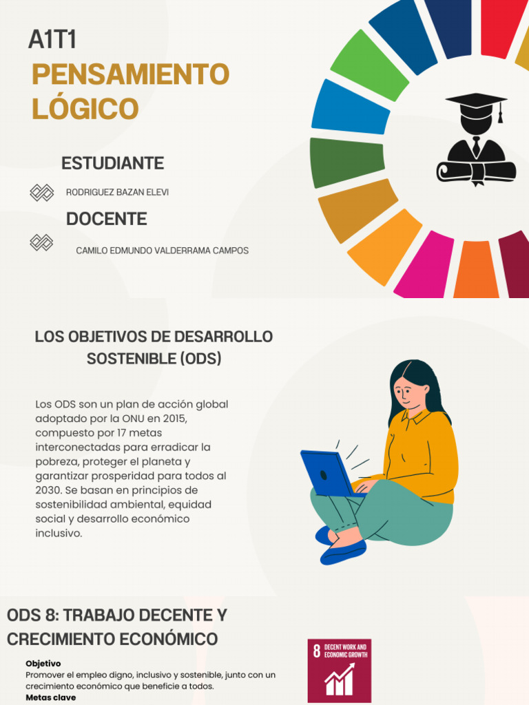 Presentación ODS Objetivos de Desarrollo Sostenible Profesional Multicolor | PDF