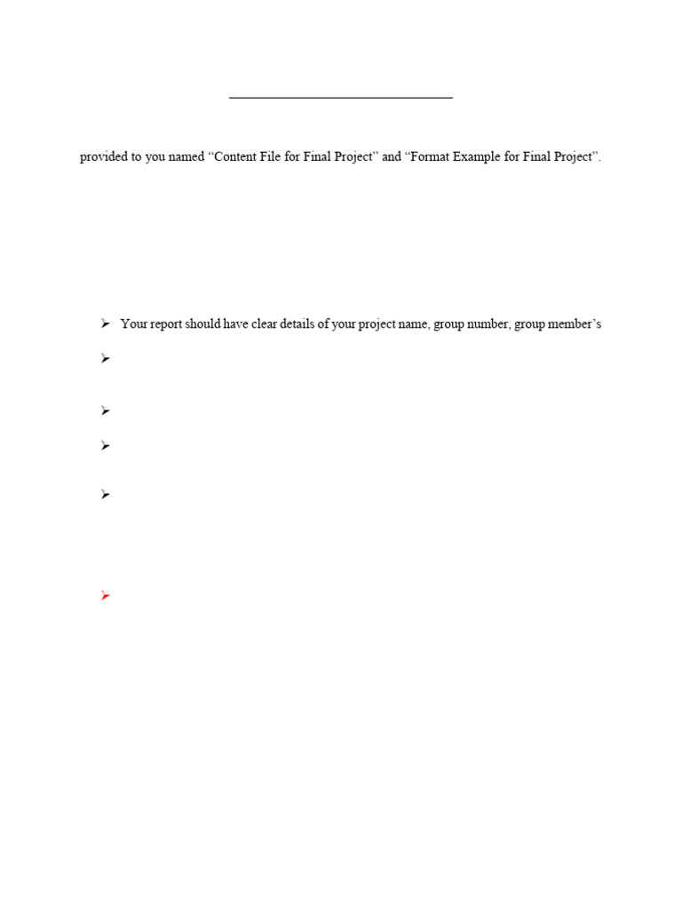 Guidelines For Final Project Report | PDF