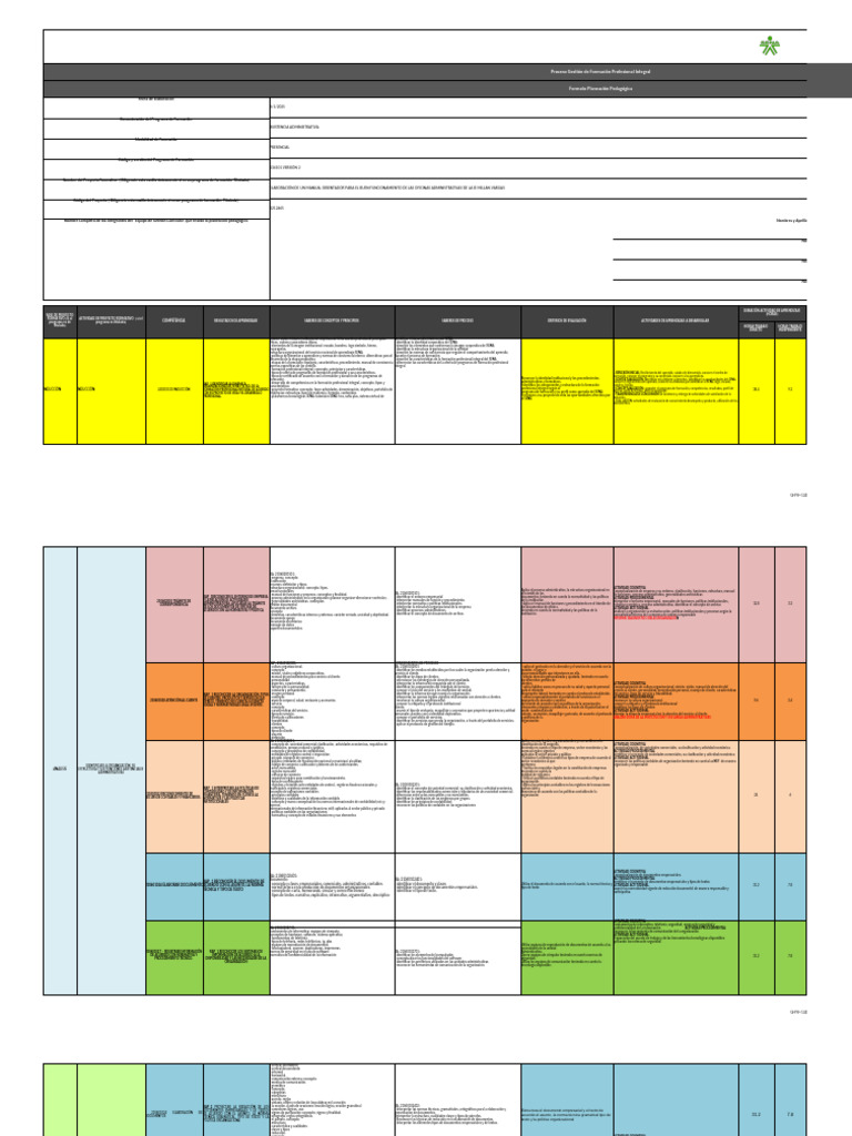 GPFI F 134PlaneacionPedagogica 2025 2026 Pro | PDF | Contabilidad ...