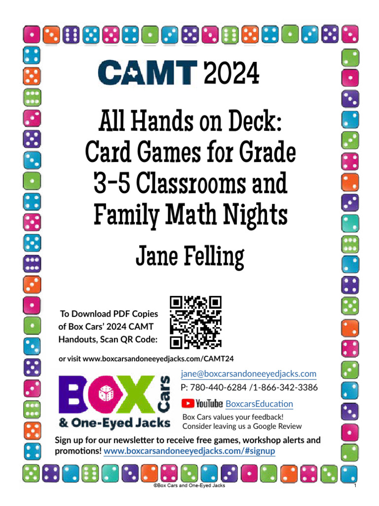 Engaging Math Card Games for Grades 3-5 | PDF | Subtraction ...