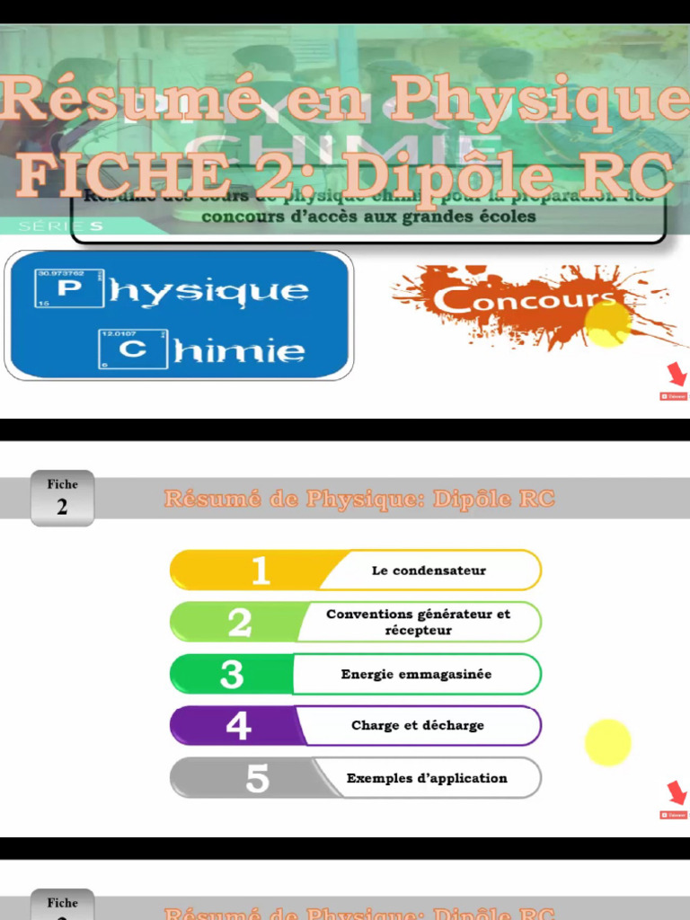 Physique Fiche2 4 5 RC RL RLC | PDF