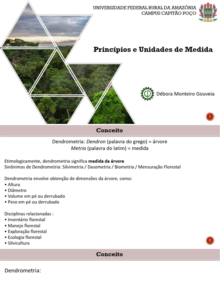 Aula - 1. - Princpios - e - Unidades - de - Medidas (2) DENDROMETRIA ...