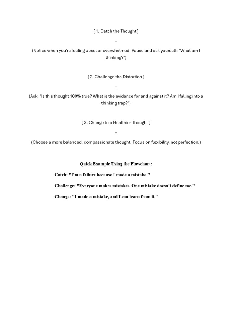 Cbt-Distortions Catch Challenge Change | PDF