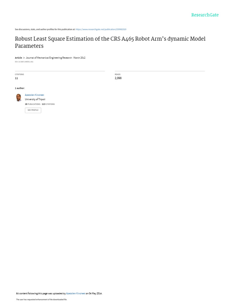 Robustleastsquareestimationofthe CRSA465 ...