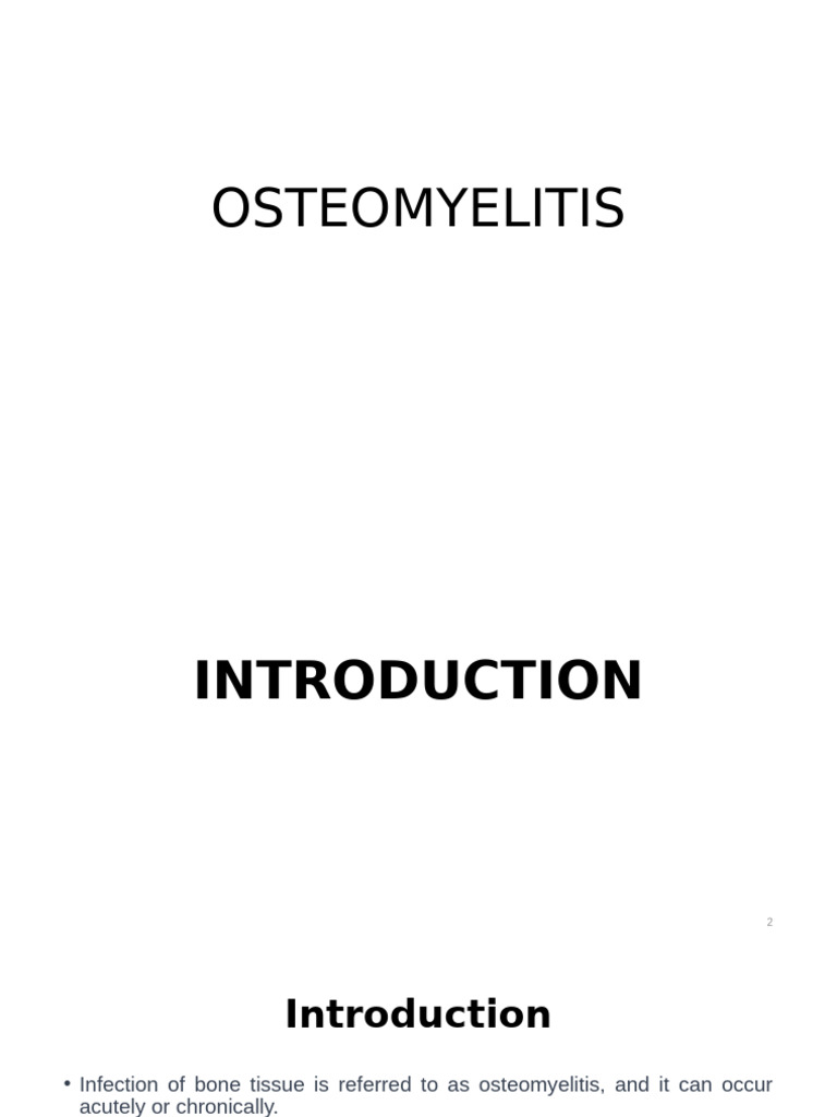 Overview of Osteomyelitis Types | PDF | Osteoblast | Bone