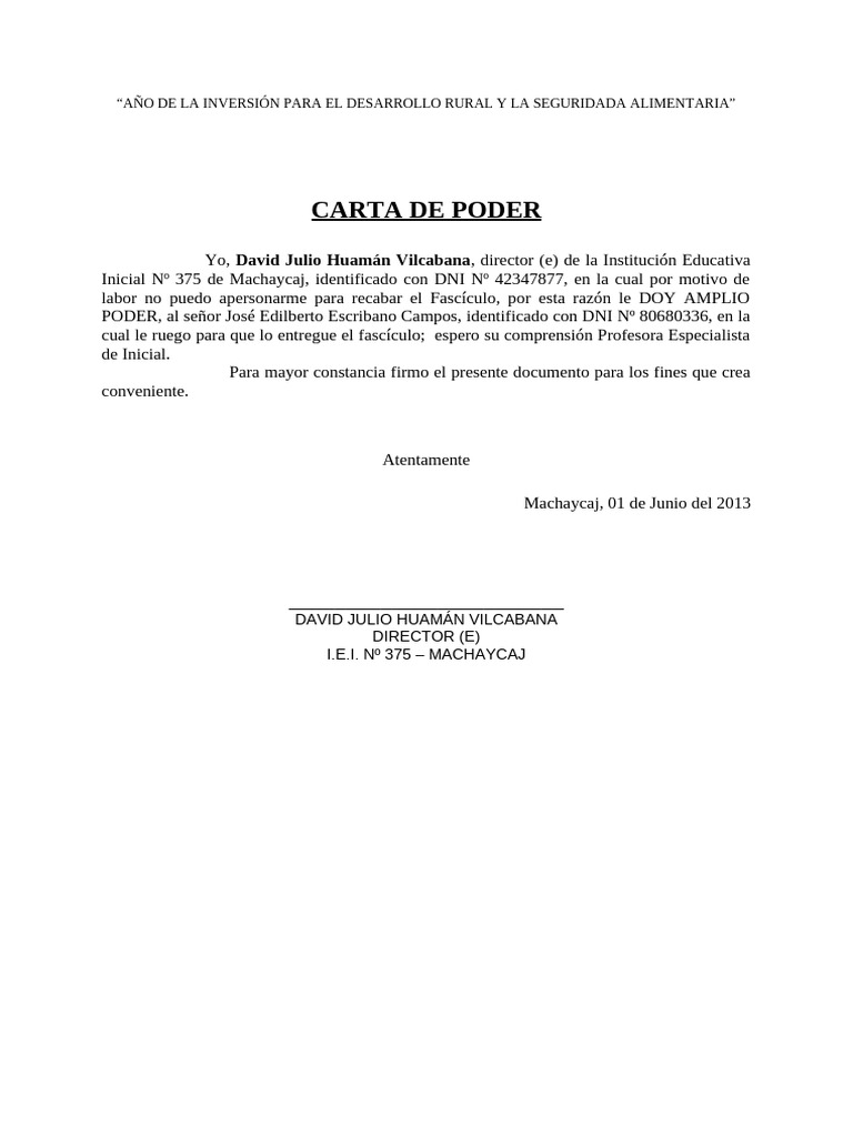 Carta de Poder | PDF