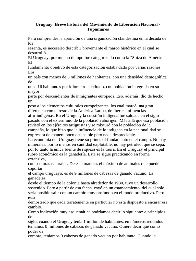 Breve Historia de Los Tupamaros | PDF | Uruguay