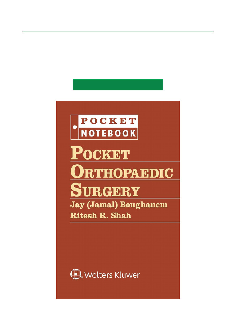Pocket Orthopaedic Surgery Guide | PDF | Orthopedic Surgery | Doctor Of ...