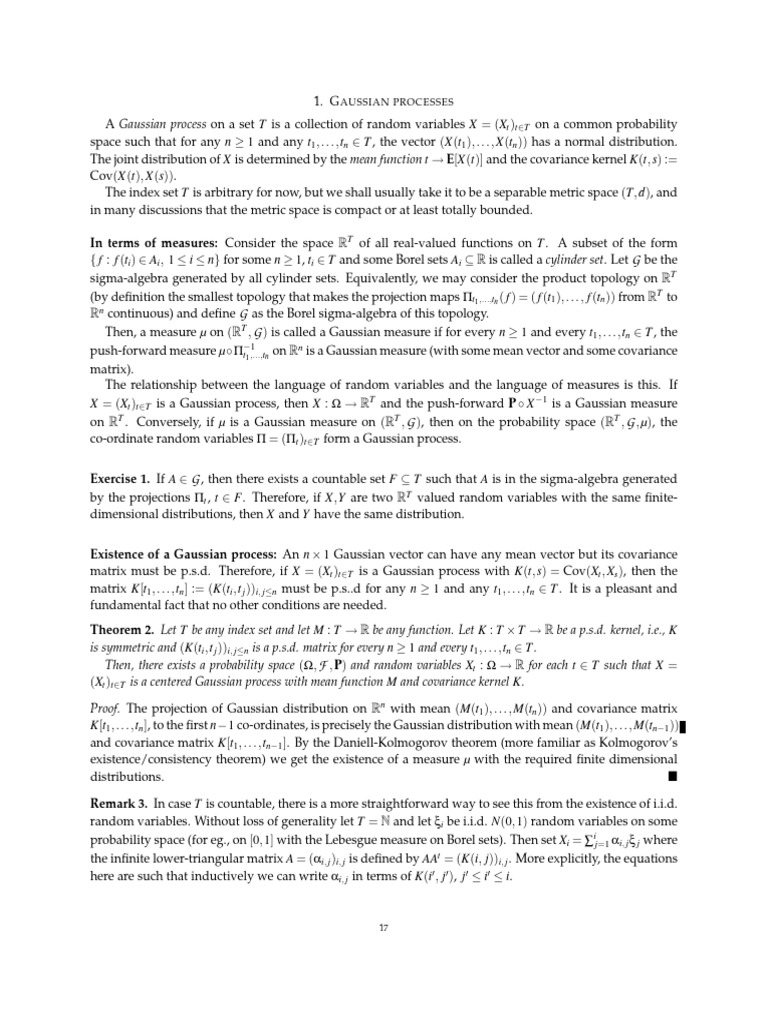 5-Gaussian process defn and examples | PDF | Measure (Mathematics ...