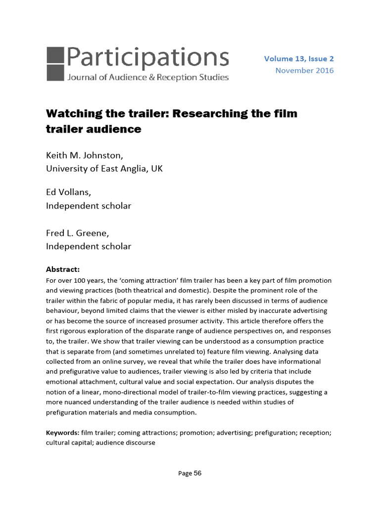 Watching The Trailer Researching The Fil | PDF