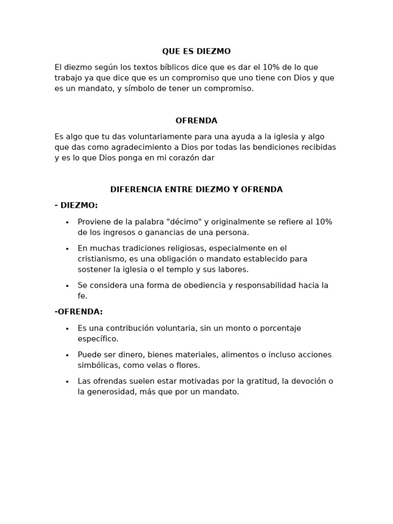 Que Es Diezmo | PDF