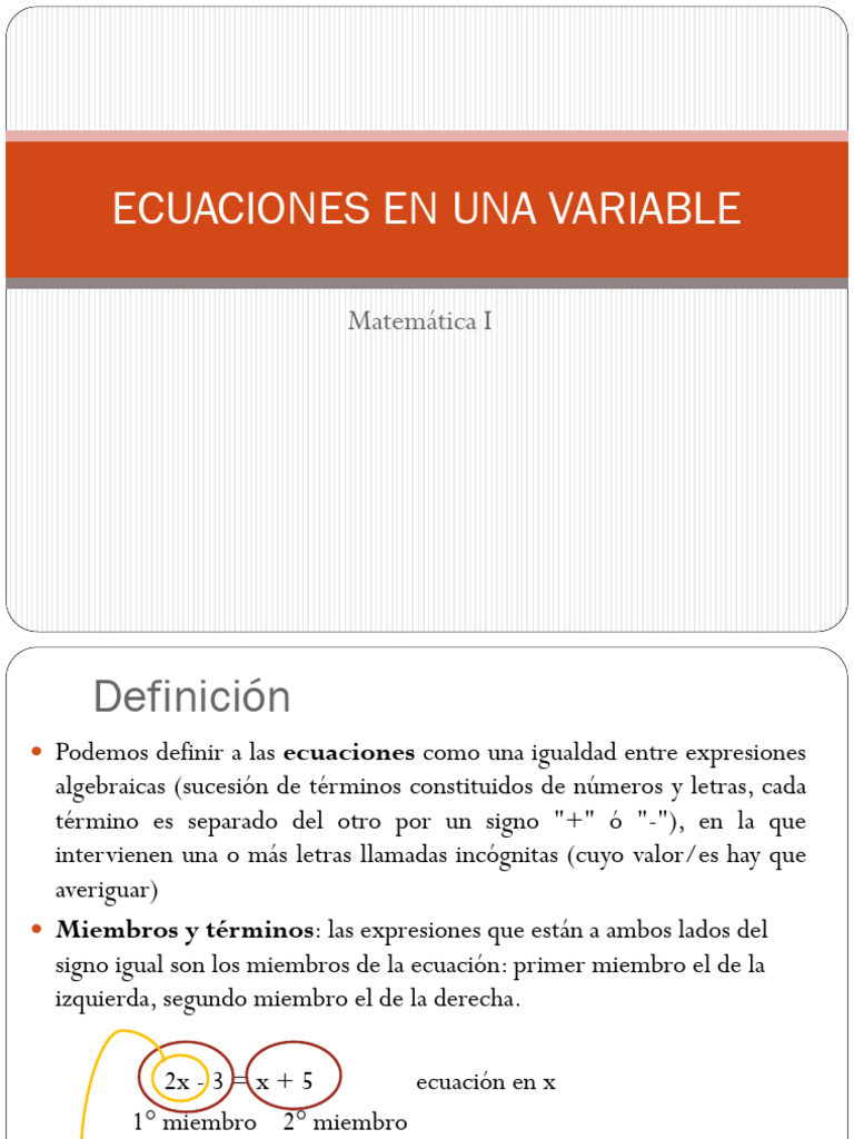 Te2_Teórico Ecuaciones e Inecuaciones en Una Variable_2024 | PDF | Desigualdad (Matemáticas ...